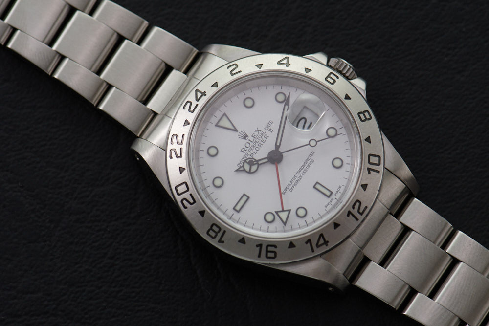 Rolex Explorer II 40mm Polar White Dial 16570 Original Boxes 1999