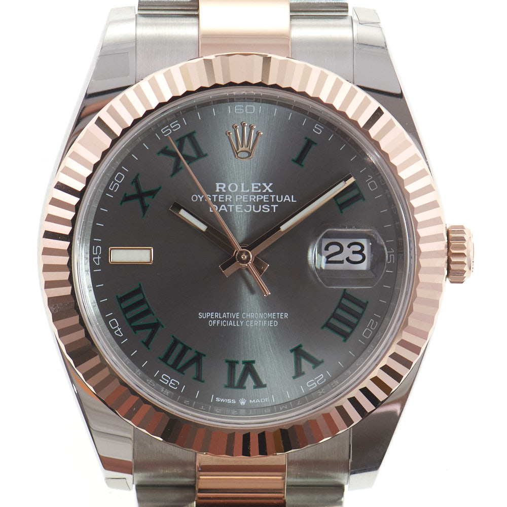 Rolex Datejust 126331-18k Rose Gold Wimbledon Watch 41mm NEW March 2023