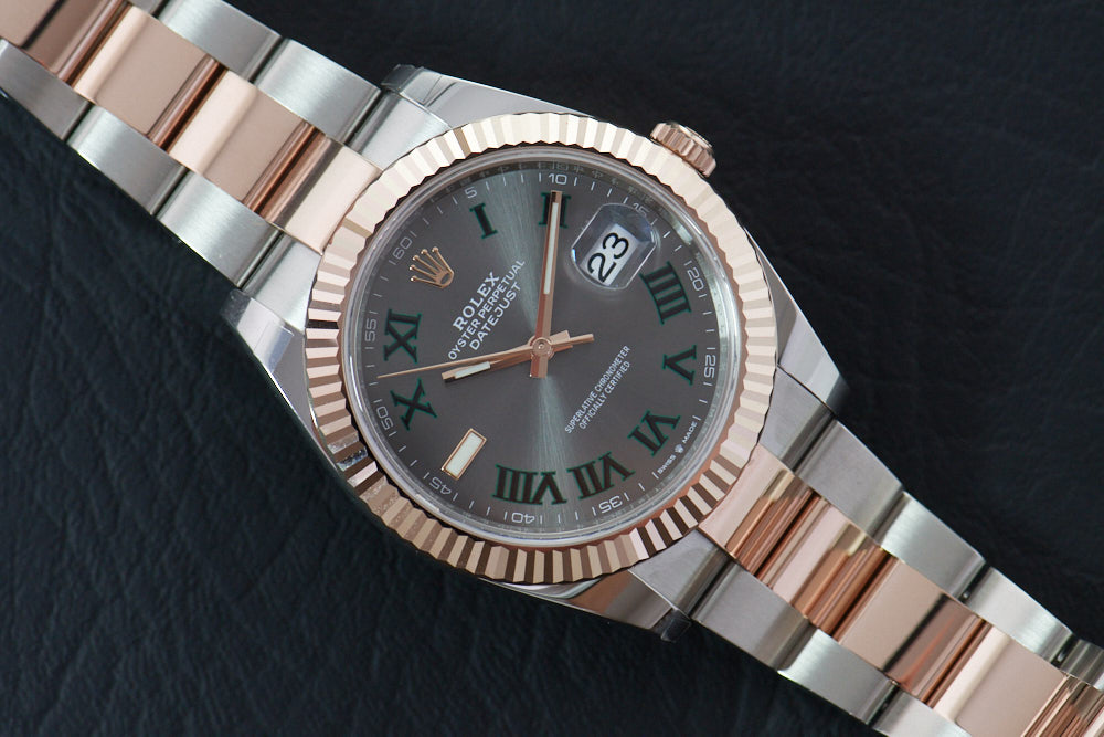 Rolex Datejust 126331-18k Rose Gold Wimbledon Watch 41mm NEW March 2023